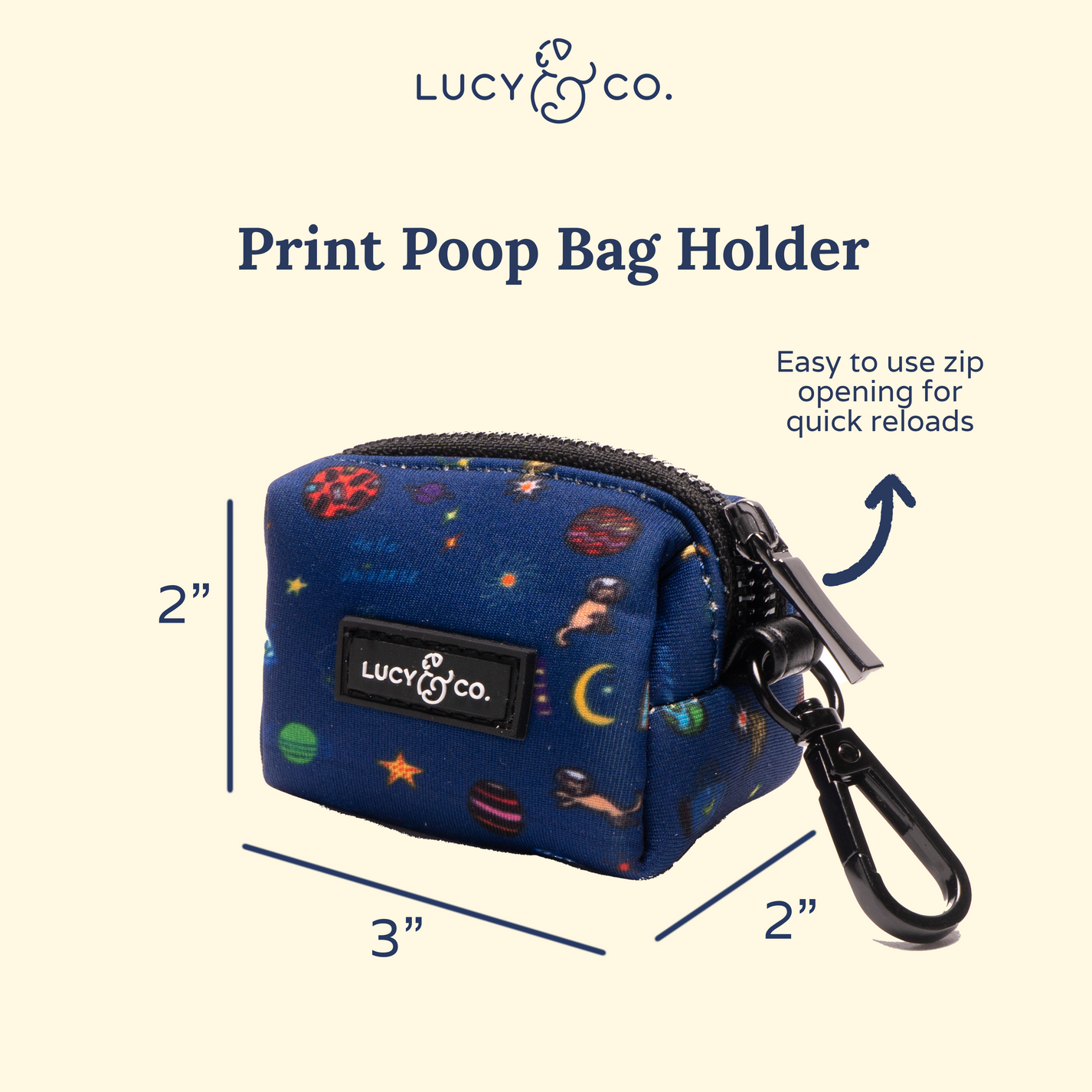 Space Doodle Poop Bag Holder – Lucy & Co.